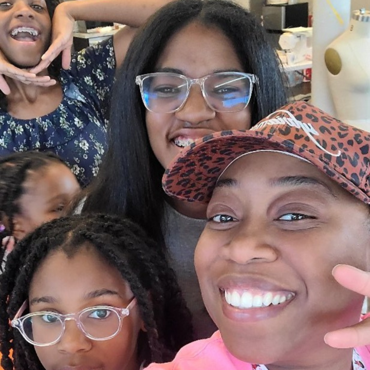 Kenya Freeman with Camp Students